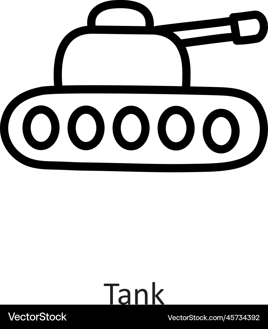 Tank outline icon design gami Royalty Free Vector Image