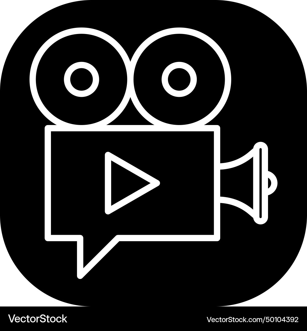 Video marketing icon with black filled Royalty Free Vector