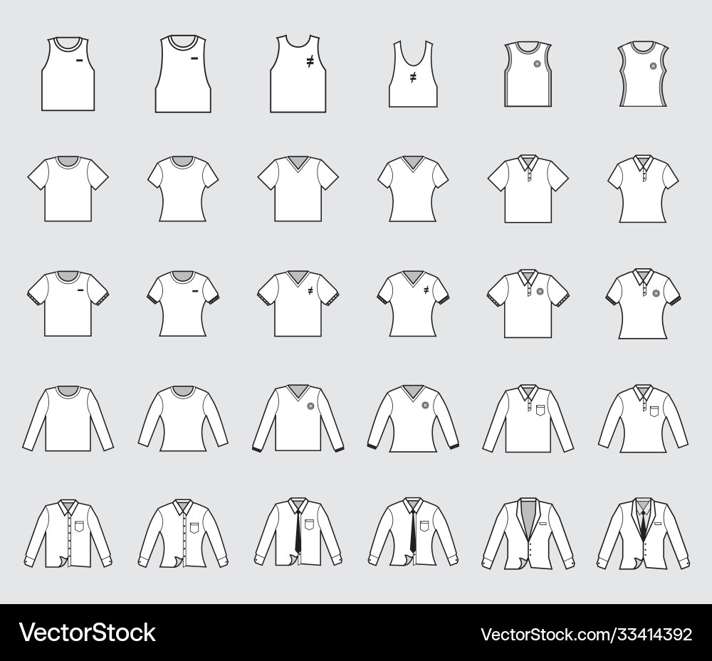 White clothing set Royalty Free Vector Image - VectorStock