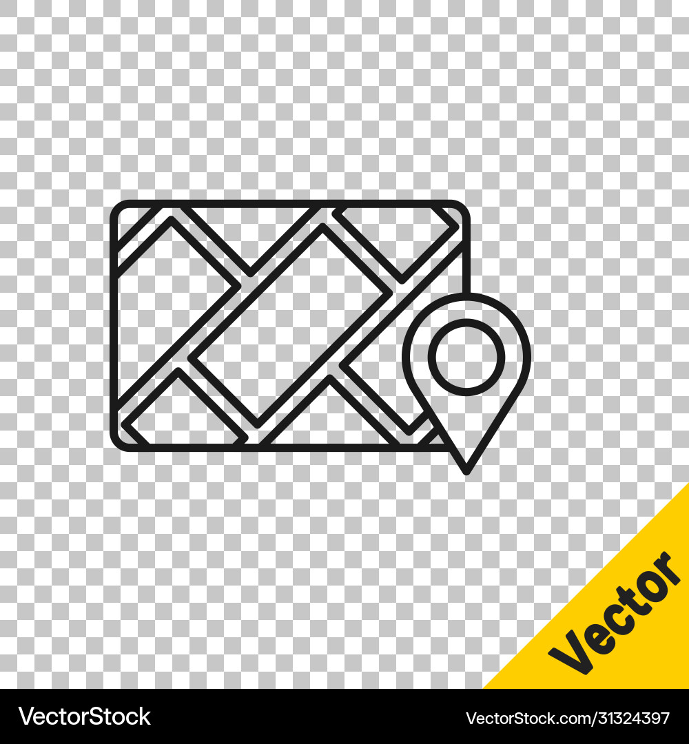 Black line infographic city map navigation icon Vector Image