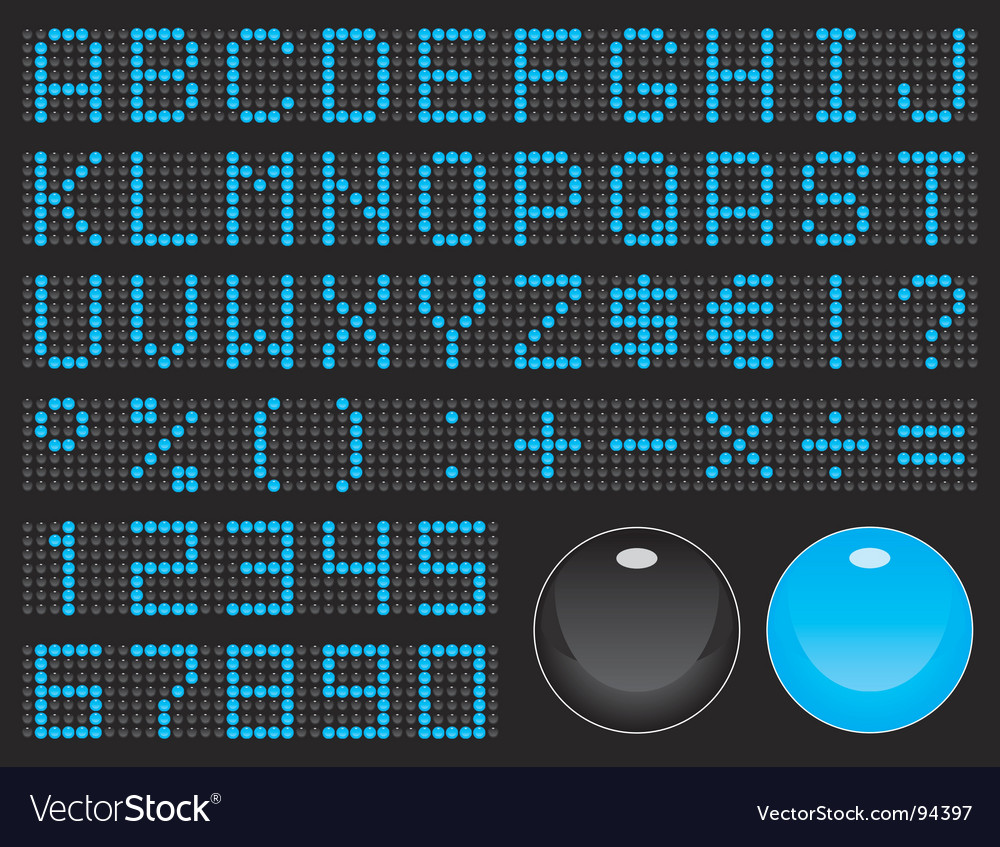 Dot matrix Font Royalty Free Vector Image VectorStock