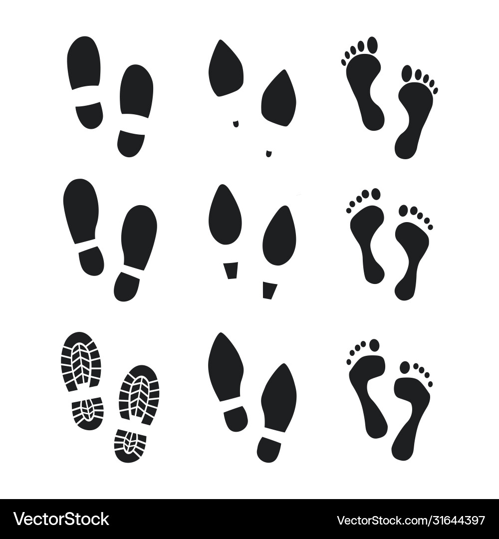 Footsteps icon template color editable shoes Vector Image