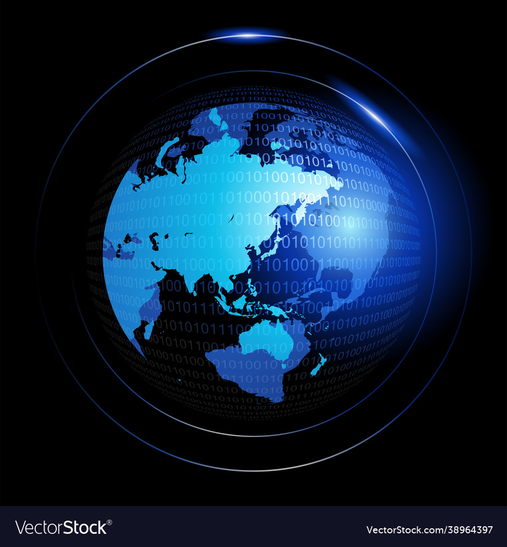 Futuristic earth in binary numbers Royalty Free Vector Image