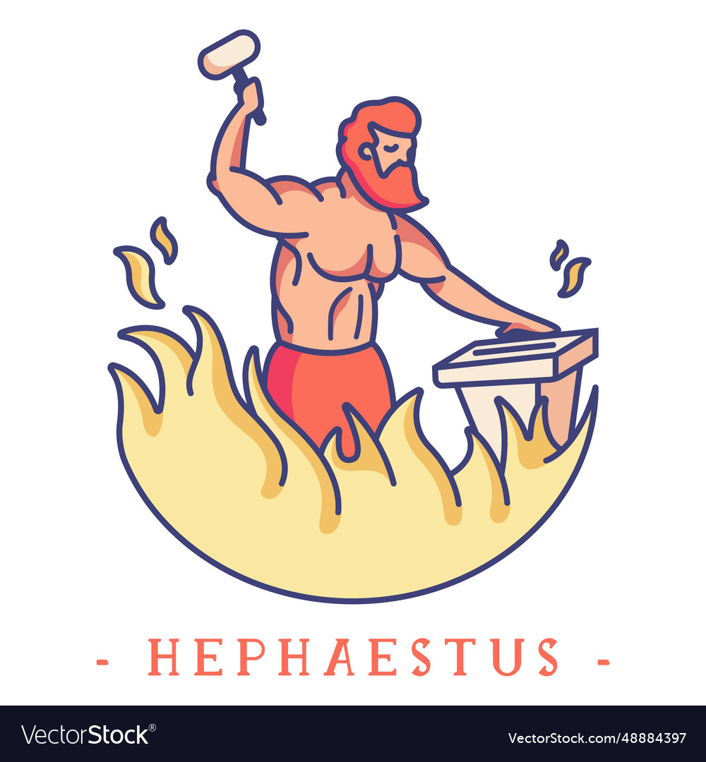 Hephaestus greek god Royalty Free Vector Image
