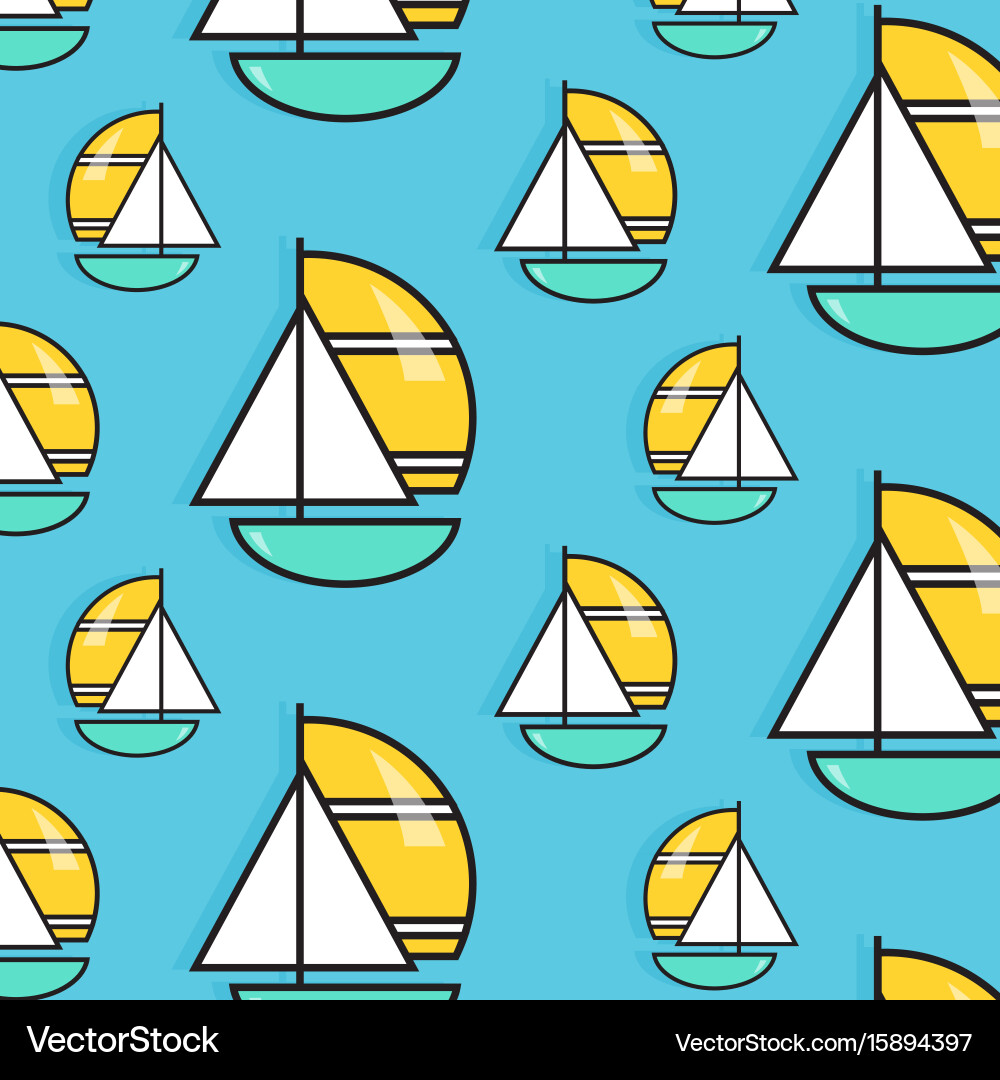 Holiday voyage pattern summer water trip Vector Image