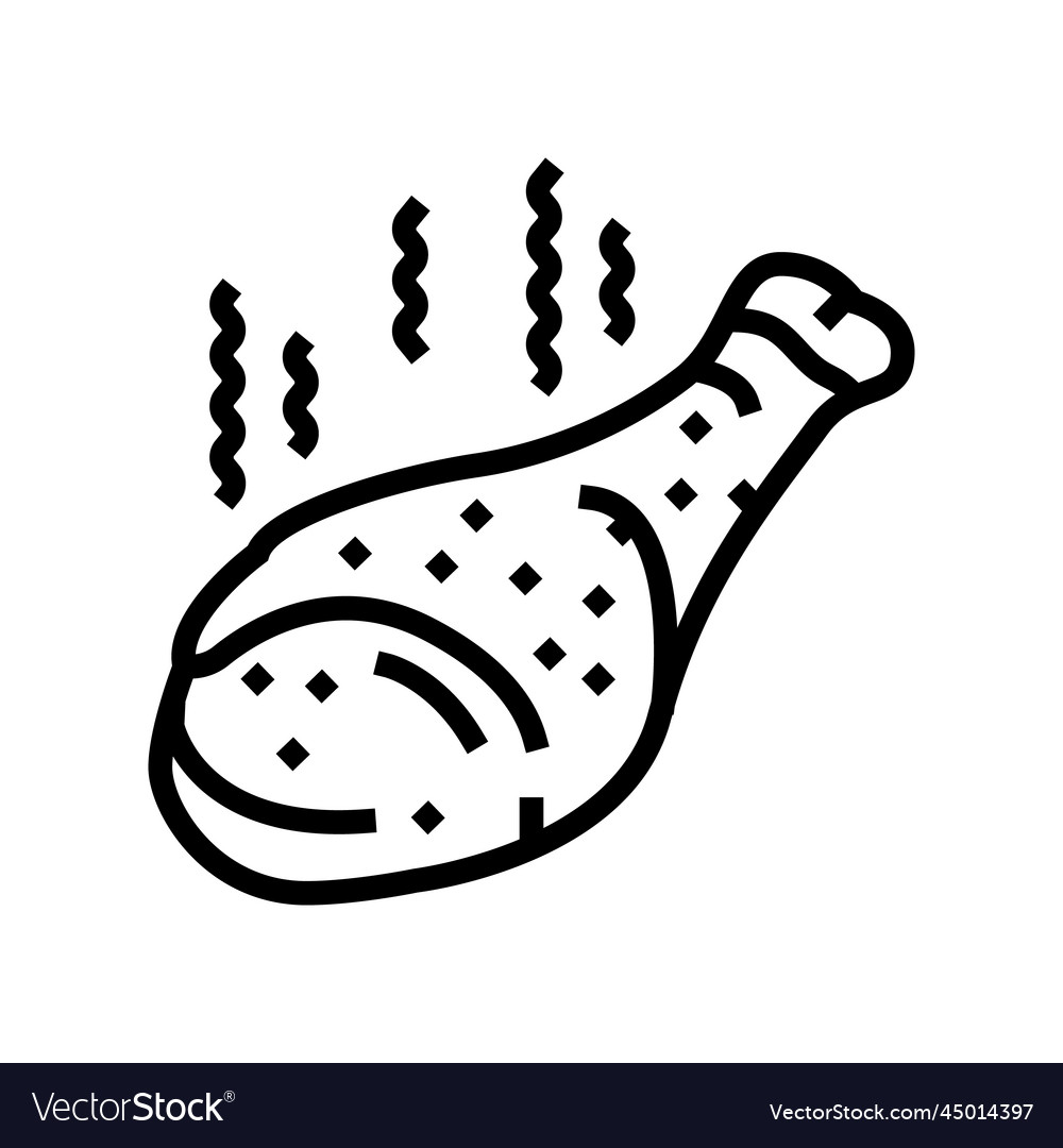 Hot chicken fried line icon Royalty Free Vector Image Hot chicken fried line icon Royalty Free Vector Image
