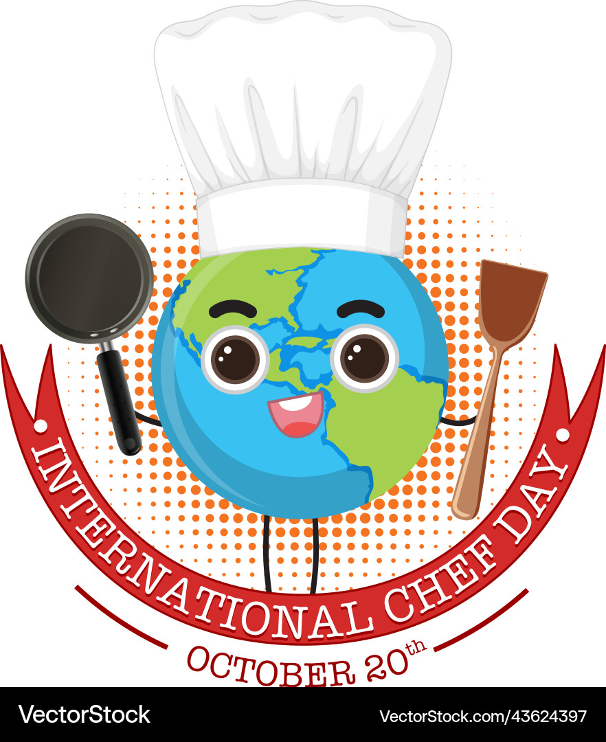 International chef day poster design Royalty Free Vector
