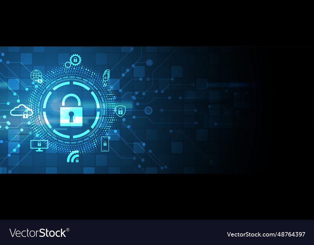Internet digital security technology concept Vector Image