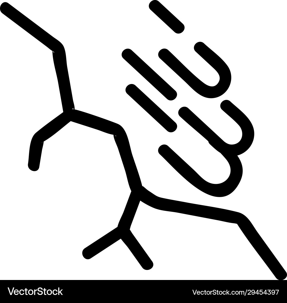 Landslide icon isolated contour symbol Royalty Free Vector
