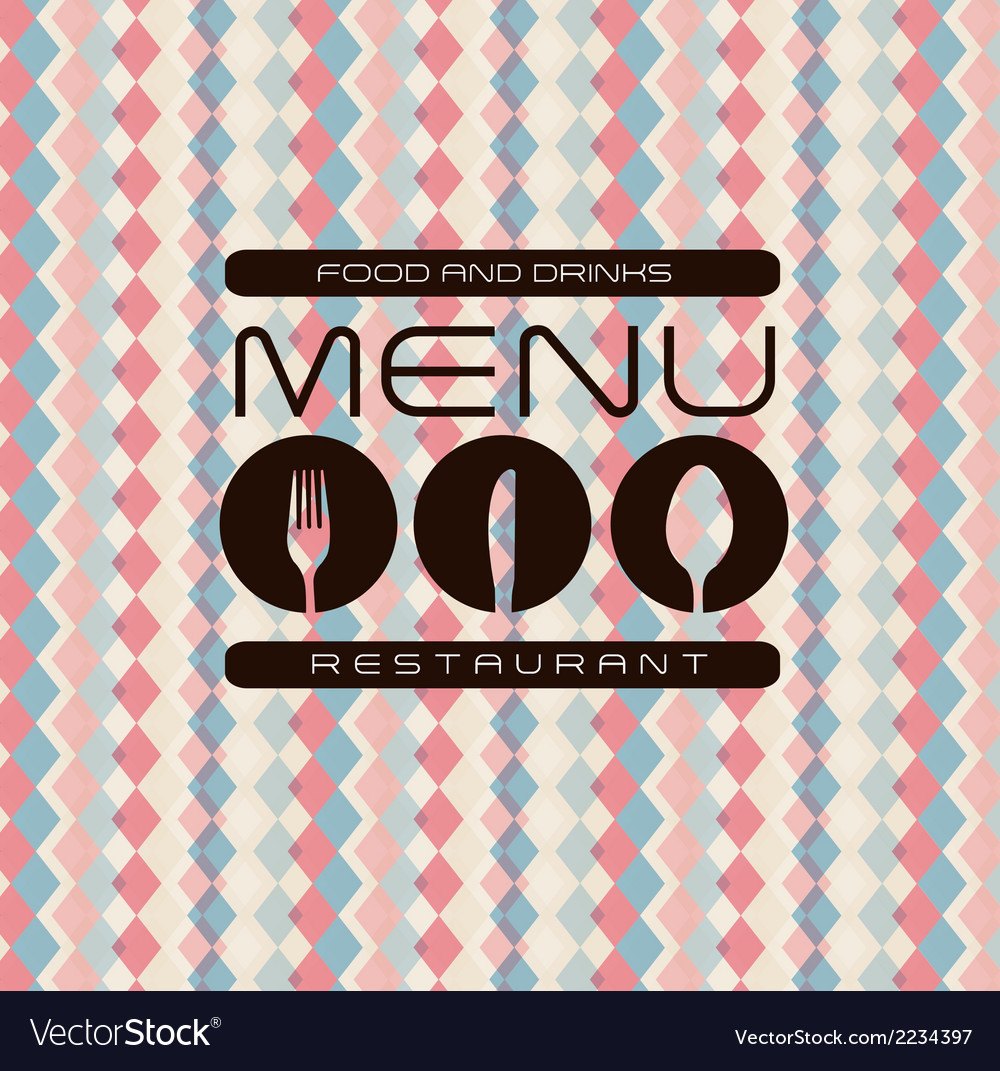 Menu design over pattern background Royalty Free Vector
