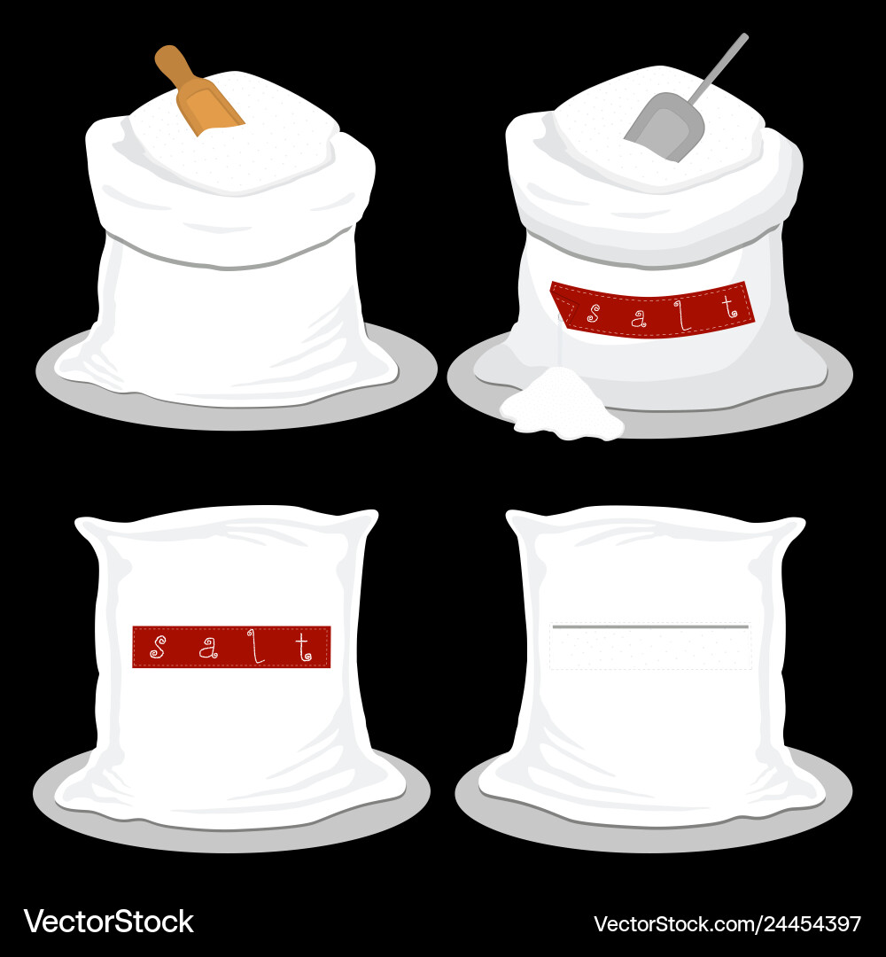 On theme set different types sacks filled powder Vector Image