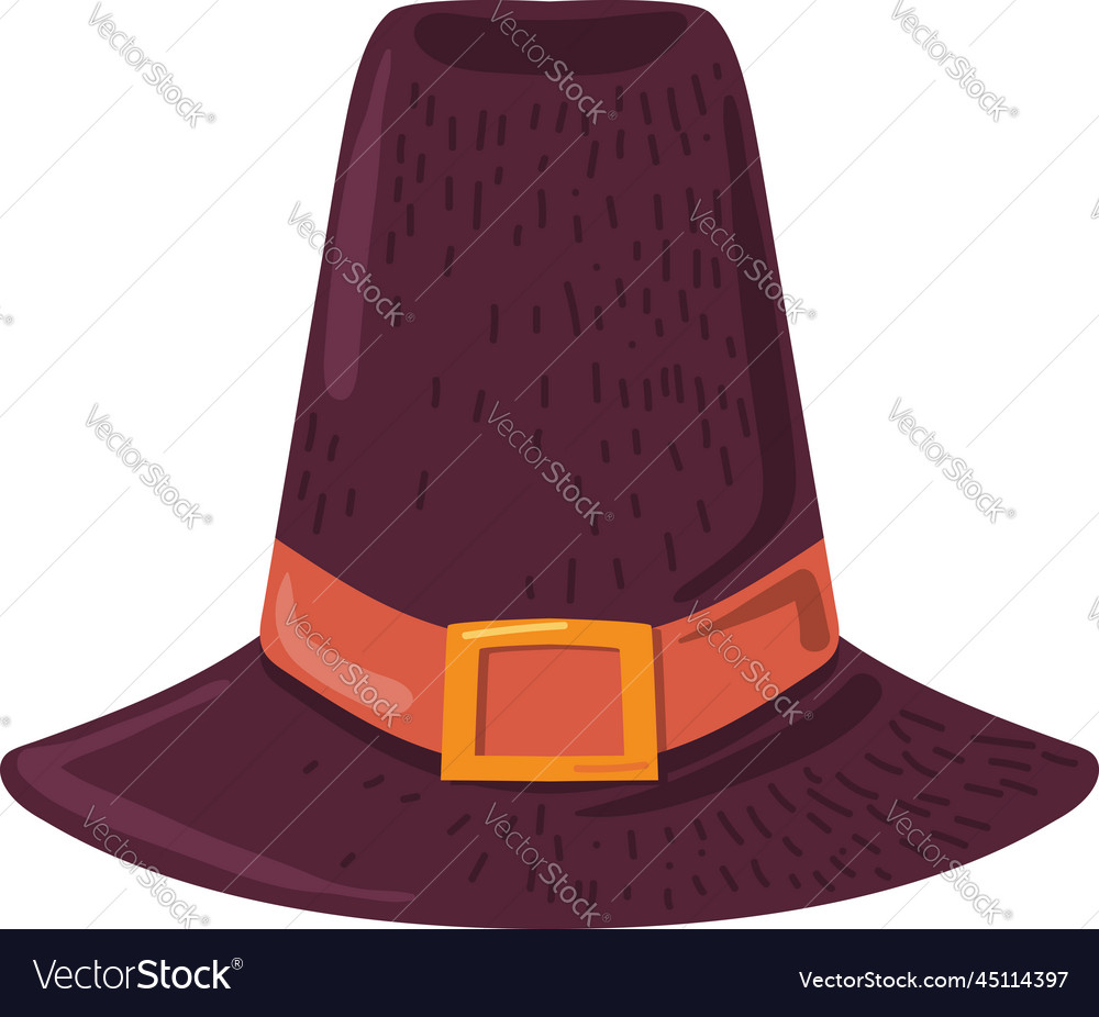 Pilgrim hat with belt thanksgiving holiday Vector Image
