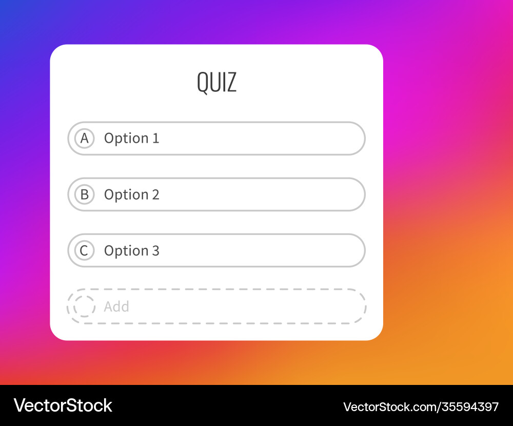 Question sticker for typing answers quiz option Vector Image