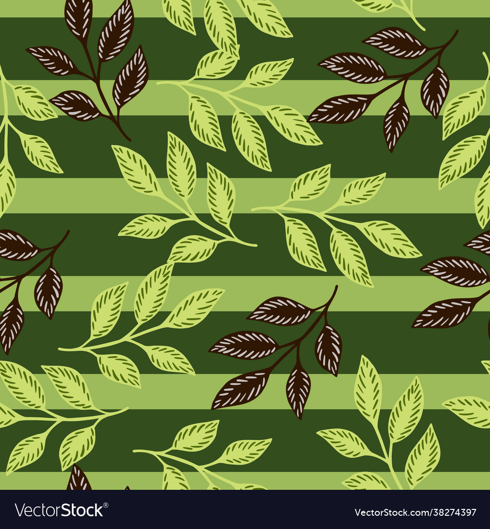 Random greenery seamless pattern with Royalty Free Vector