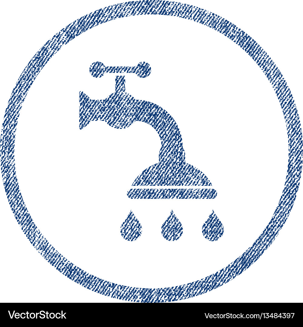 Shower tap fabric textured icon Royalty Free Vector Image