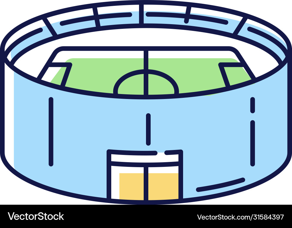 Stadium rgb color icon Royalty Free Vector Image