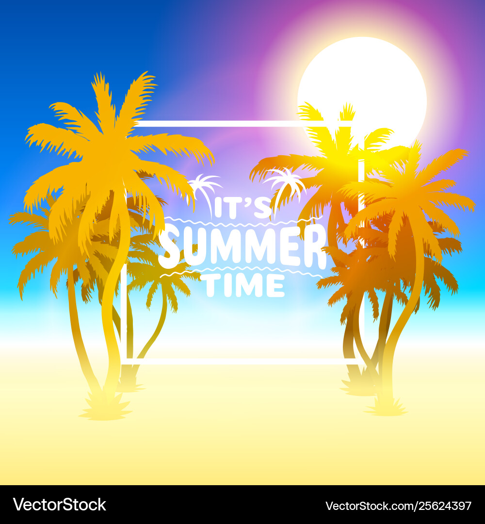 Summer time holiday cover banner design elements Vector Image