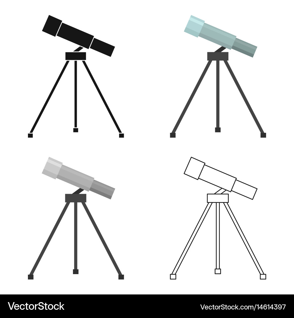 Telescope icon cartoon single education from Vector Image
