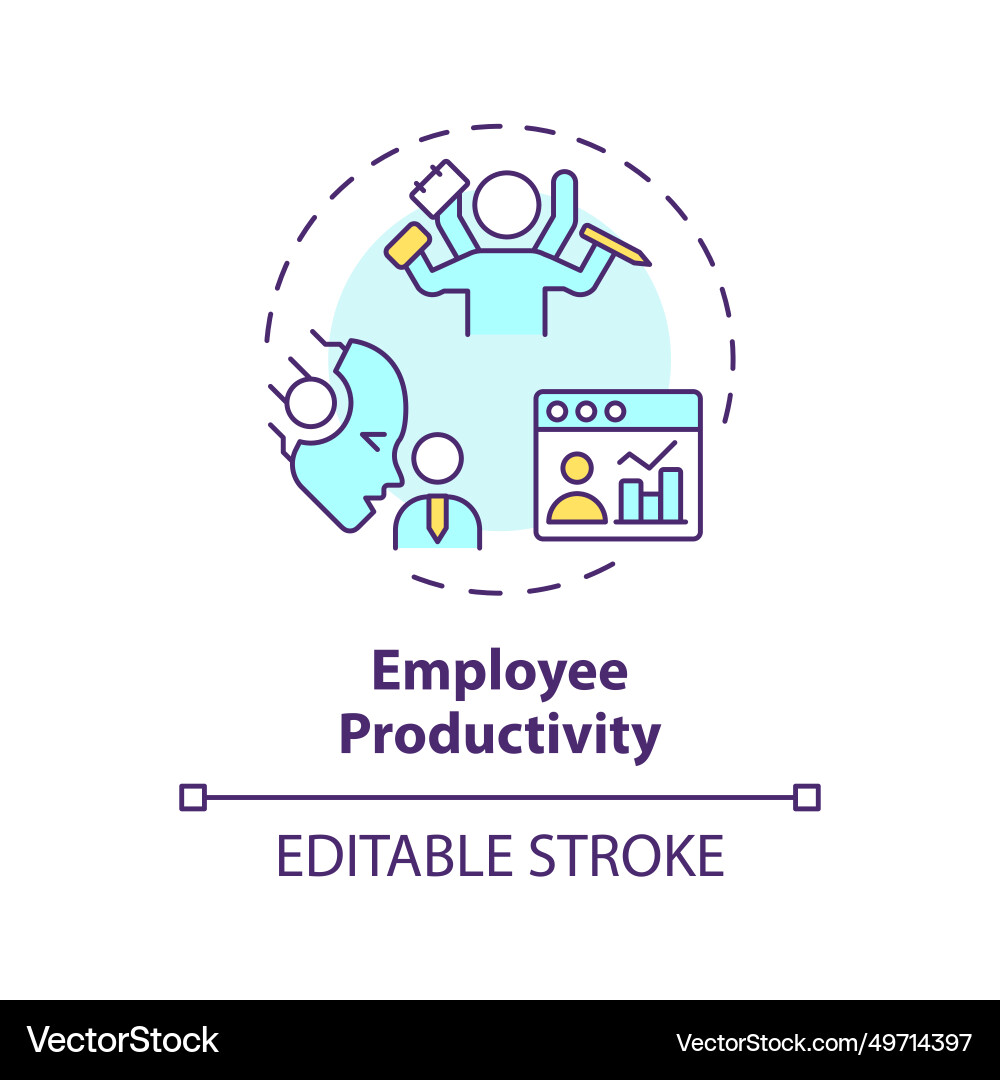 Thin line simple colorful employee productivity Vector Image