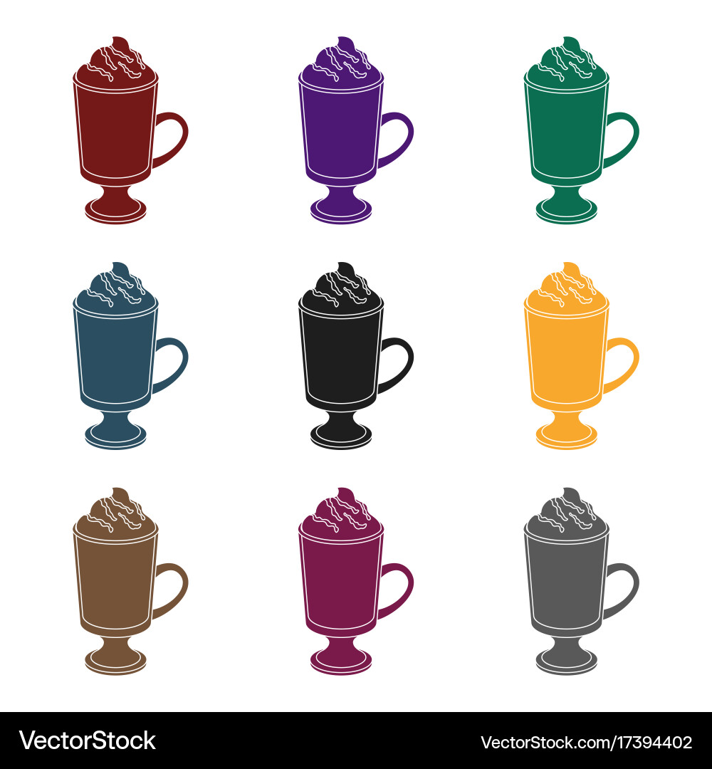 A cup of mocha with foamdifferent types coffee Vector Image