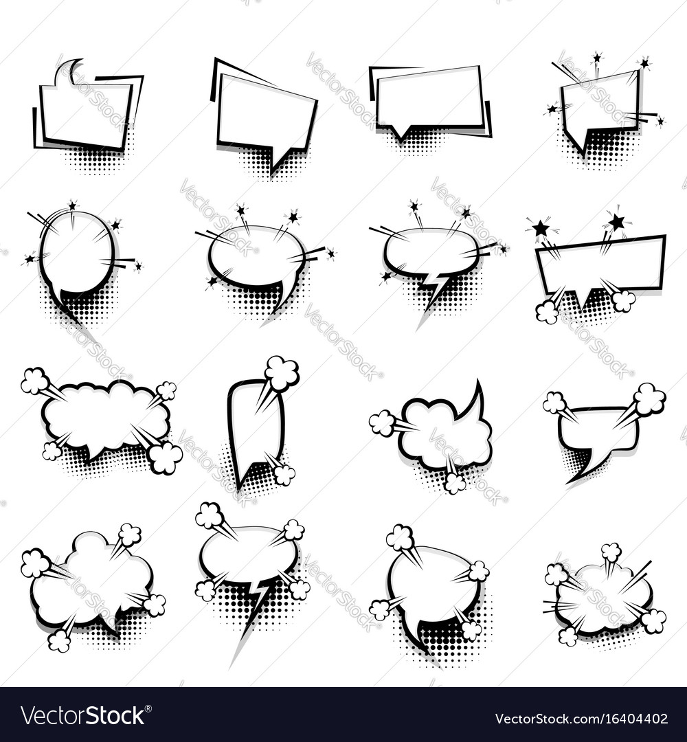 Comic empty text speech bubble 20 Royalty Free Vector Image