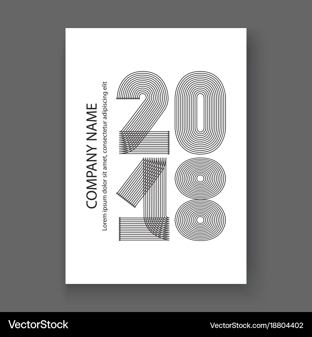 Cover annual report numbers 2018 modern design Vector Image