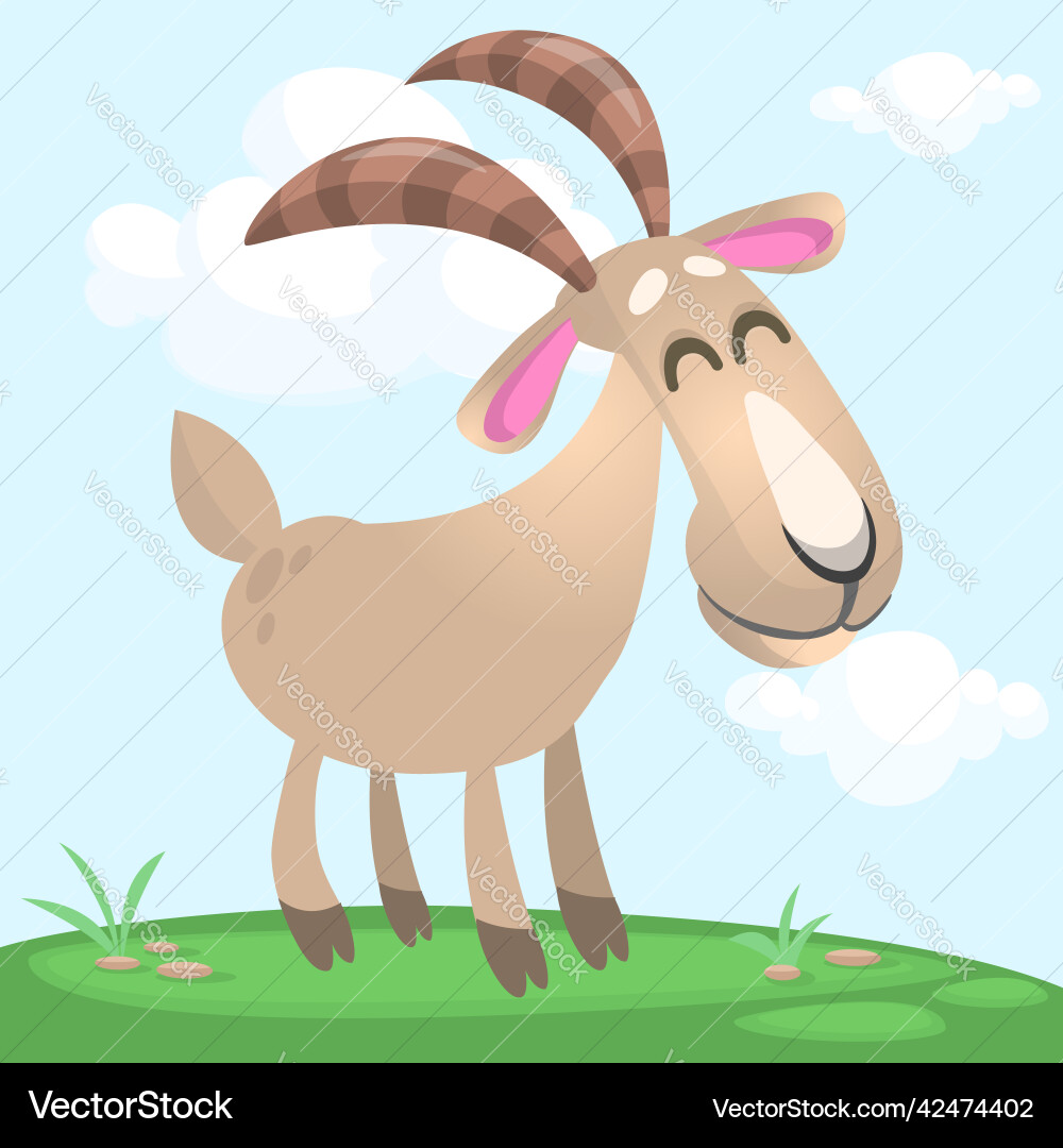 Cute goat character cartoon isolated Royalty Free Vector