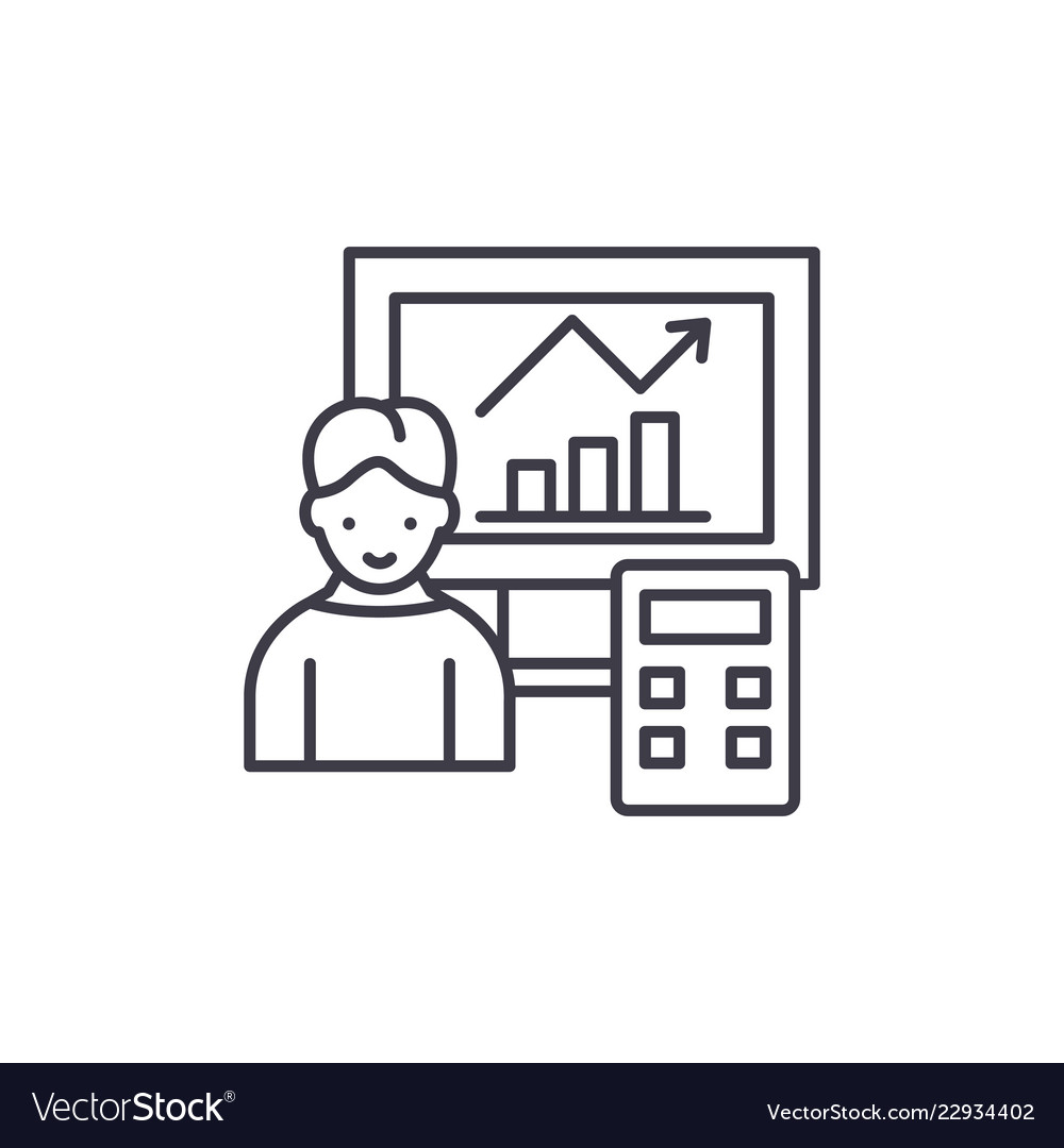 Data analysis system line icon concept Royalty Free Vector