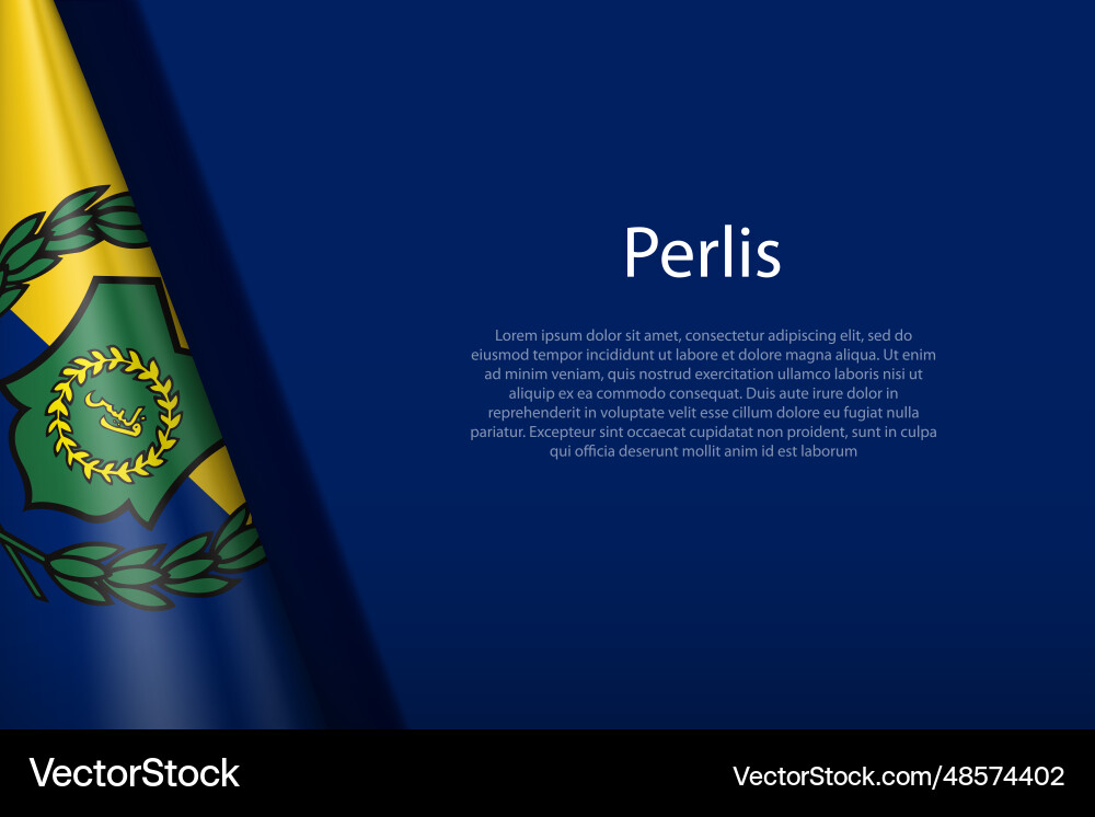 Flag perlis state of malaysia isolated Royalty Free Vector