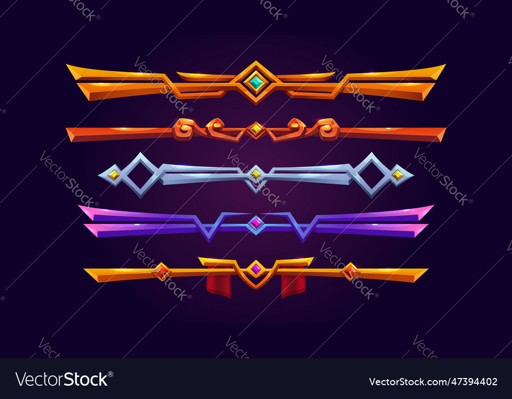 Golden fantasy game border ui button frame design Vector Image Golden fantasy game border ui button frame design Vector Image