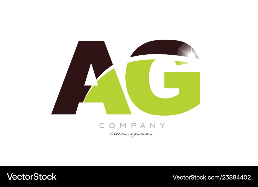 Letter ag a g alphabet combination in green Vector Image