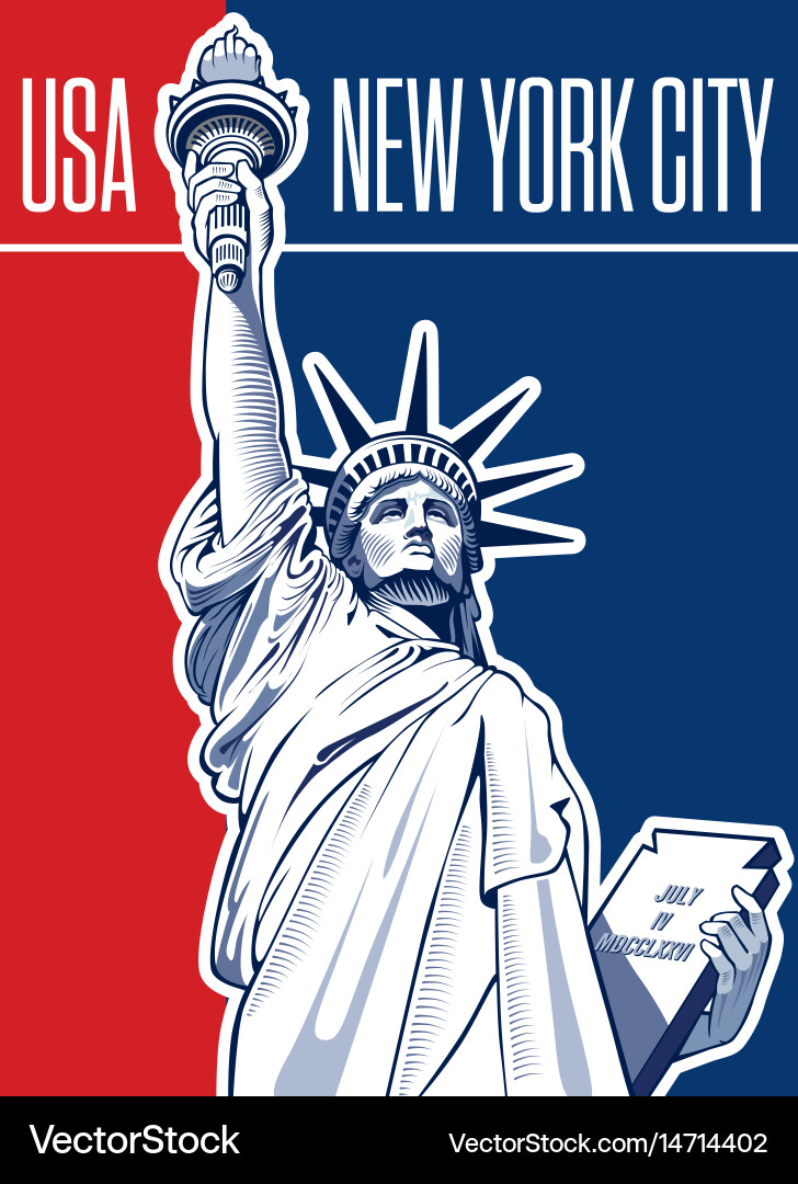Liberty statue usa-nyc 2 Royalty Free Vector Image