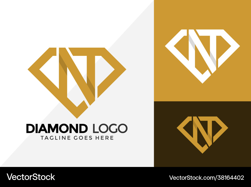 N diamond logo design brand identity logos Vector Image