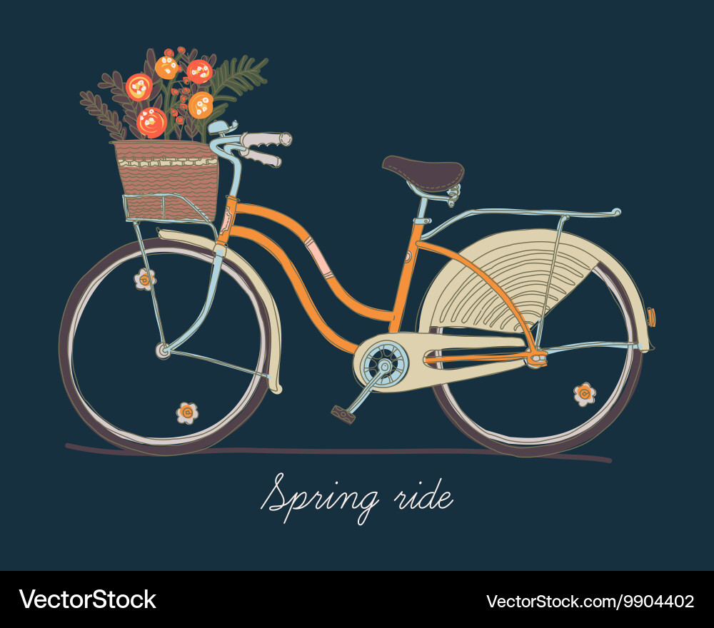 Retro Bicycle for Springtime Royalty Free Vector Image