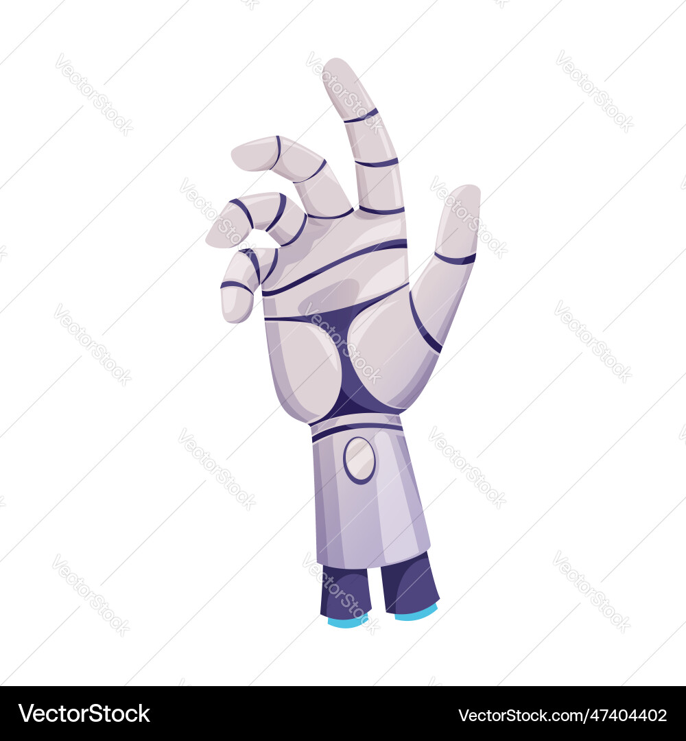 Robotic Prosthesis Human Hand Robot Cyborg Arm Vector Image