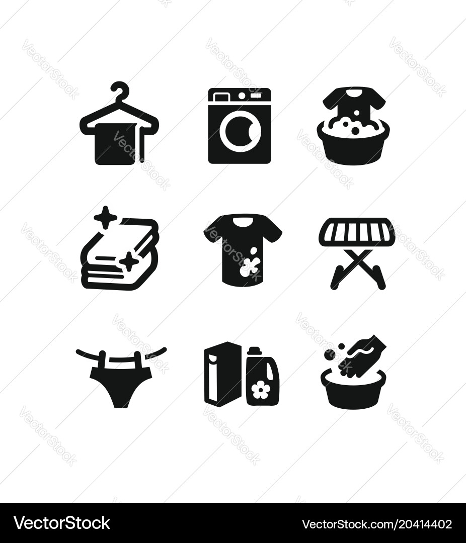 Set of laundry icons Royalty Free Vector Image