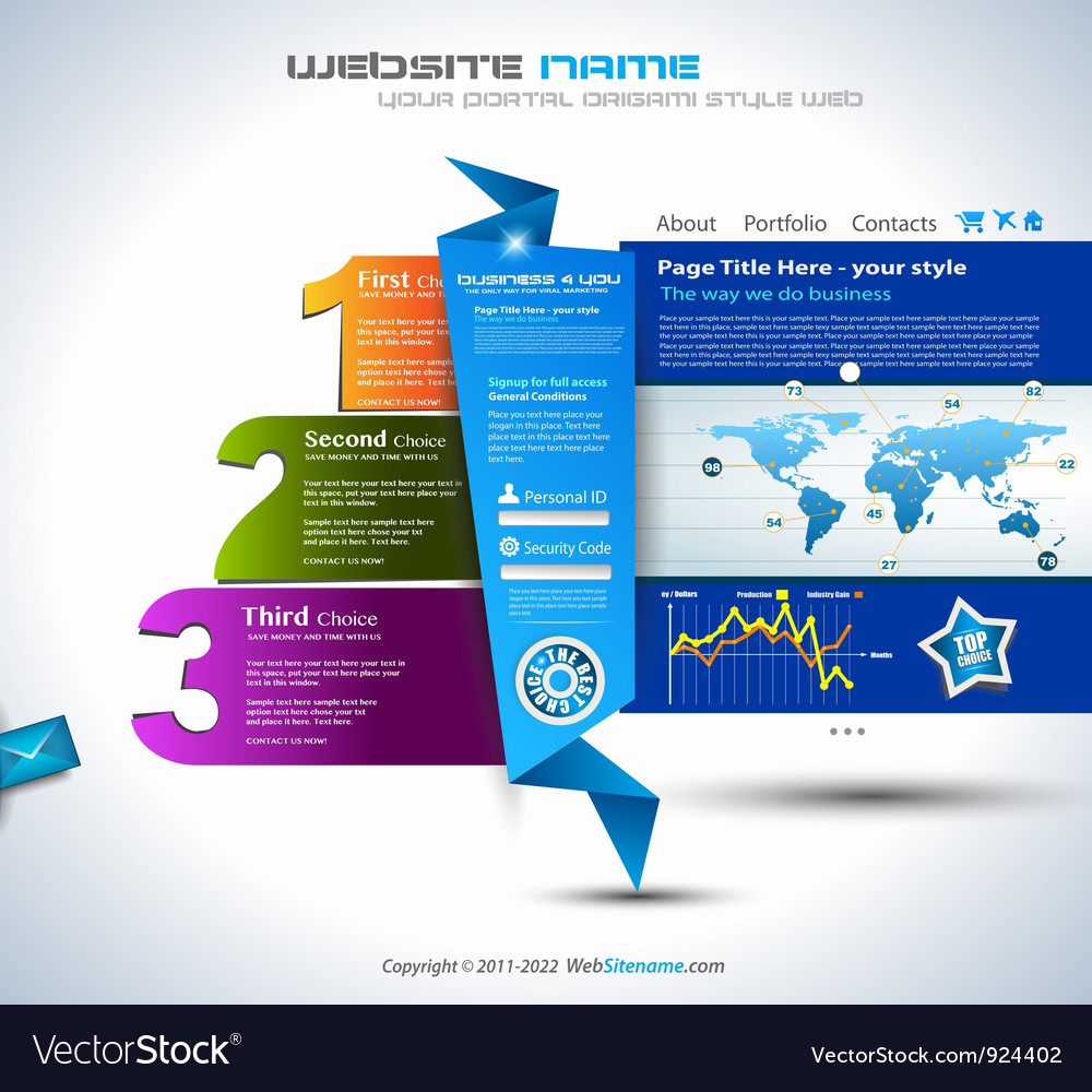 Website layout Royalty Free Vector Image - VectorStock