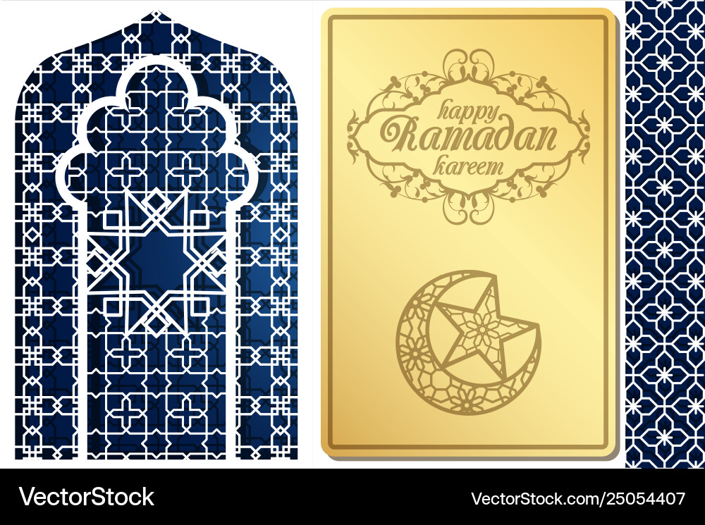 Arabic style greeting card design for laser Vector Image