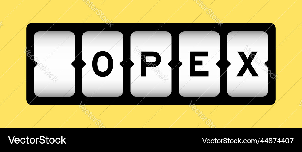 Black color in word opex abbreviation Royalty Free Vector