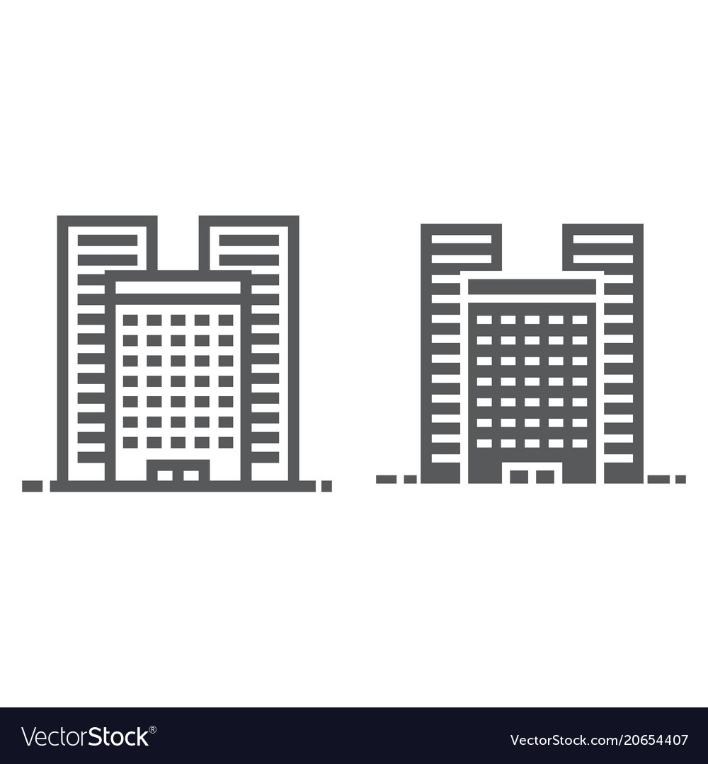 Buildings line and glyph icon real estate Vector Image