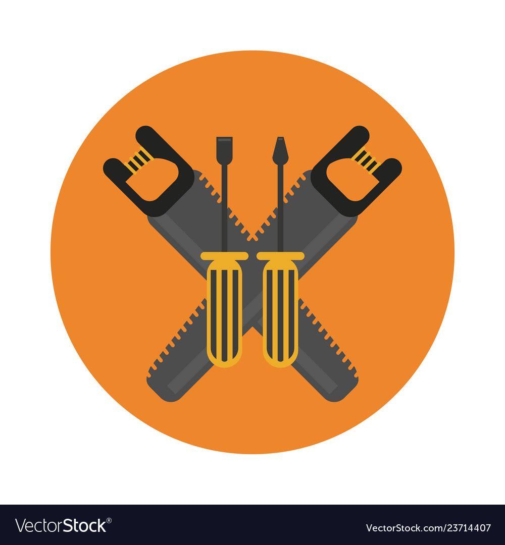 Construction tools round icon Royalty Free Vector Image