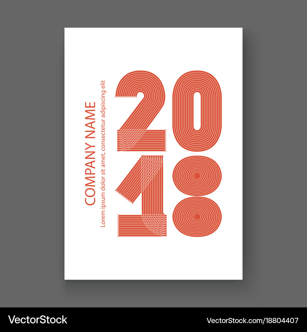Cover annual report numbers 2018 modern design Vector Image