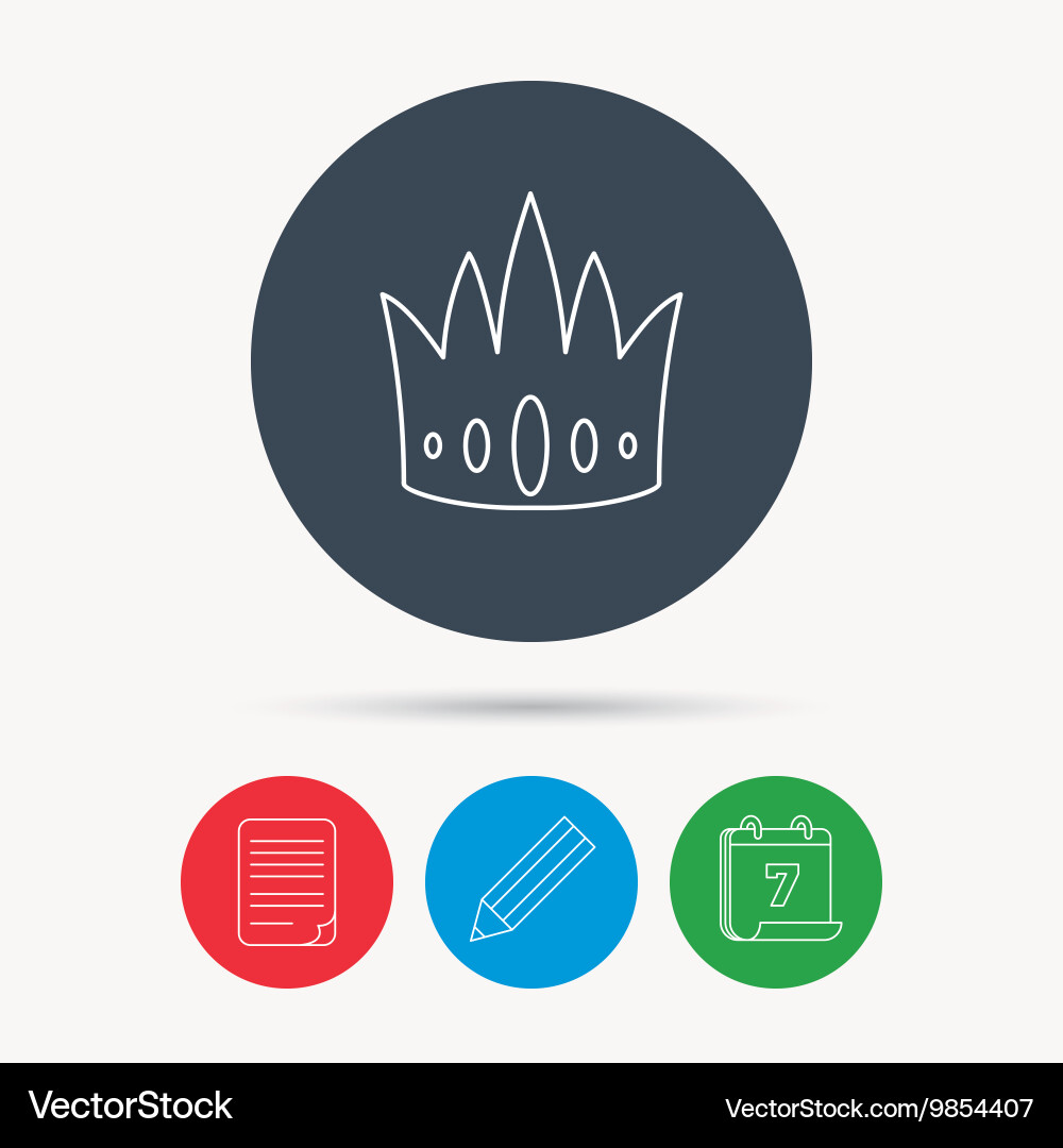 Crown icon Royal king hat sign Royalty Free Vector Image