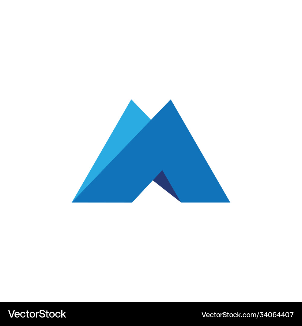 Letter m geometric origami 3d logo Royalty Free Vector Image