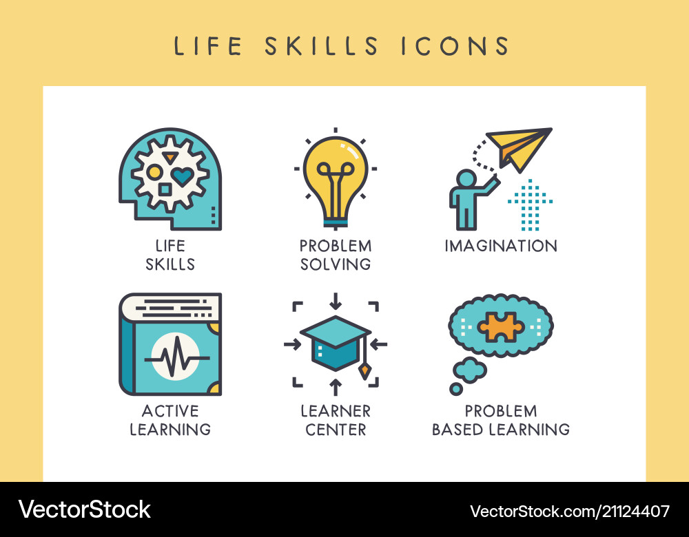 Life skills icons Royalty Free Vector Image - VectorStock