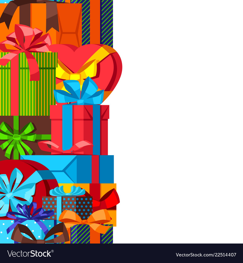 Seamless pattern with gift boxes Royalty Free Vector Image