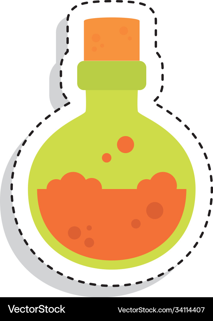 Sticker a poison bottle icon Royalty Free Vector Image