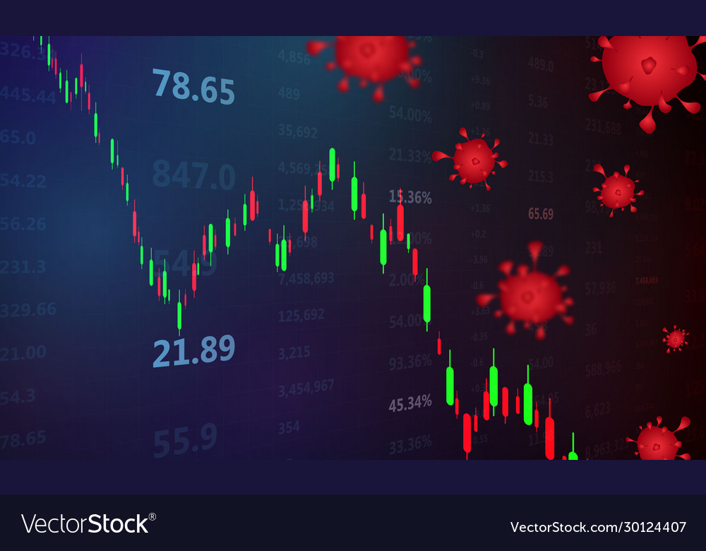 Stock market crash caused coronavirus Royalty Free Vector