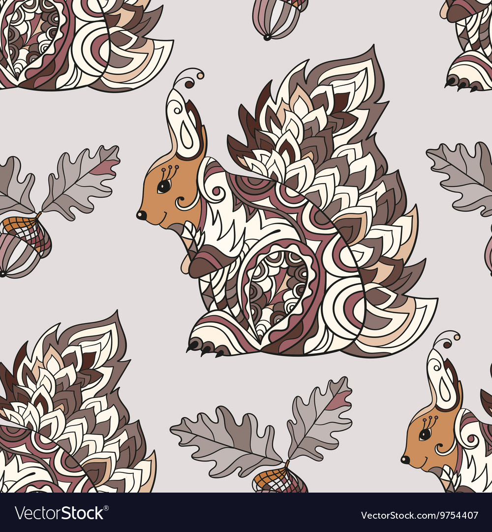 Zentangle forest seamless pattern Royalty Free Vector Image