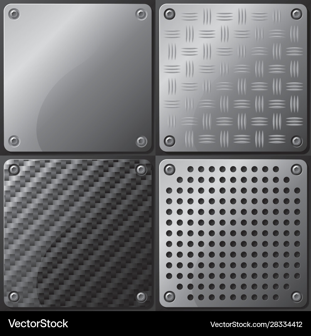 4 metal plates Royalty Free Vector Image - VectorStock